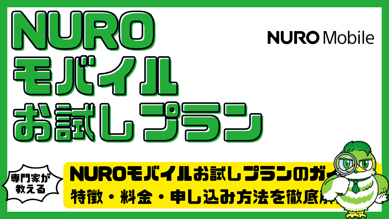 NUROモバイルお試しプランの完全ガイド！特徴・料金・申し込み方法を徹底解説 | LUFTMEDIA